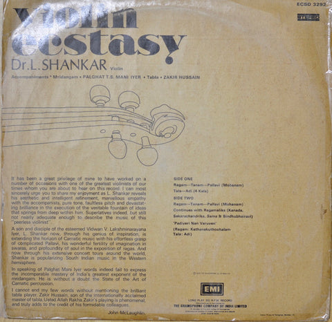 Shankar - Violin Ecstasy (Vinyl) | MusicCircle