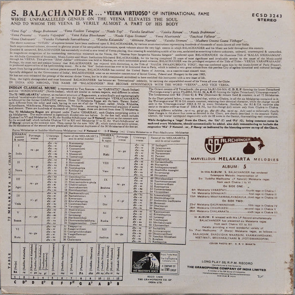 Sundaram Balachander - Marvellous Melakarta Album 5 (Vinyl) | MusicCircle